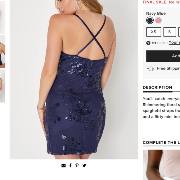Lulus | Dresses | Nwt Lulus Wondrous Sparkle Navy Blue Floral Sequin ...